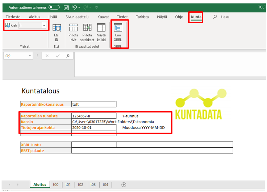 Excel-lomakkeen (syöttötaulukko) käyttäminen tietojen toimittamisessa ...